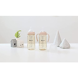 MOYUUM PPSU All in One Feeding Bottle, Stage 2, Medium Flow, 9oz (Beige)