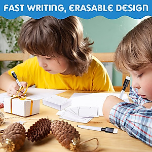 50 Pieces Multifunctional Tokens Reusable Cards Erasable Index Cards Dry Erase Cards White Blank Flash Cards with 5 Pcs Black Marker Pens for Playing Games, School, Office, Housework