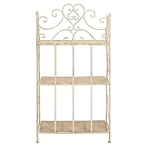 SAFAVIEH PAT5022A Outdoor Collection Torus Pearl White 3-Tier Shelf