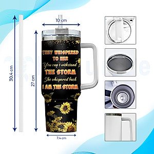 Hyturtle Personalized Gothic Skull Tumbler - Skeleton Lover Gift - Horror Lover Halloween Holiday Cup for Women - Spooky Custom Travel Coffee Tumbler 40oz With Lid and Straw