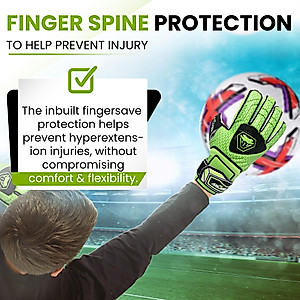 MAMBA Goalkeeper Gloves for Youth & Adult - Premium Quality Latex Palm & Back Hand; Finger Spine Protection & Double Layer Wristband. Goalie Gloves for Men, Women, Boys & Girls (5)