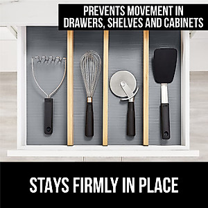 Gorilla Grip Wire Shelf Liner Set of 4 and Ribbed Drawer Liner, Wire Shelf Liner Size 18x36 in Charcoal, Mat Covers, Drawer Liner Size 17.5x20 in Gray, Strong Grip Liners for Drawers, 2 Item Bundle