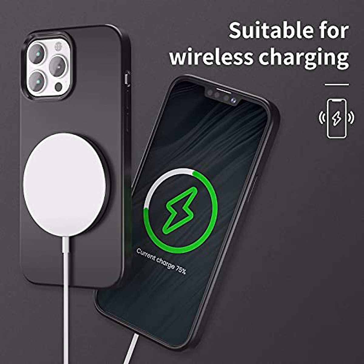 ANEMAT Designed for iPhone 13 Pro Max Silicone Case, for iPhone 13 Pro Max Phone Case Silicone Slim Shockproof Phone Cases Cover with iPhone 13 Pro Maxcase 6.7 inch, Black