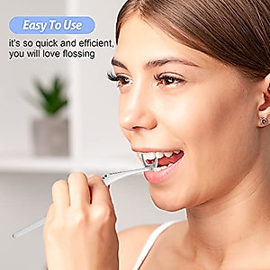 Dental Floss Picks, Clean Dental Flossers Kit with 1 Handle and 120 Extra Strength Refills