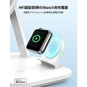 MOMAX Magnetic Wireless Charging Station，25W 3 in 1 Wireless Charger Stand Fast Charging Station only for iPhone 14/14Pro/13/13Pro/12 Series, AirPods Pro, Apple Watch 1-6 Series (No AC Adapter)