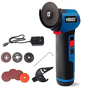 HERZO Mini Angle Grinder Cordless 2 inch, 7.2V Lithium Brushless Grinder Tool for Cutting, Grinding