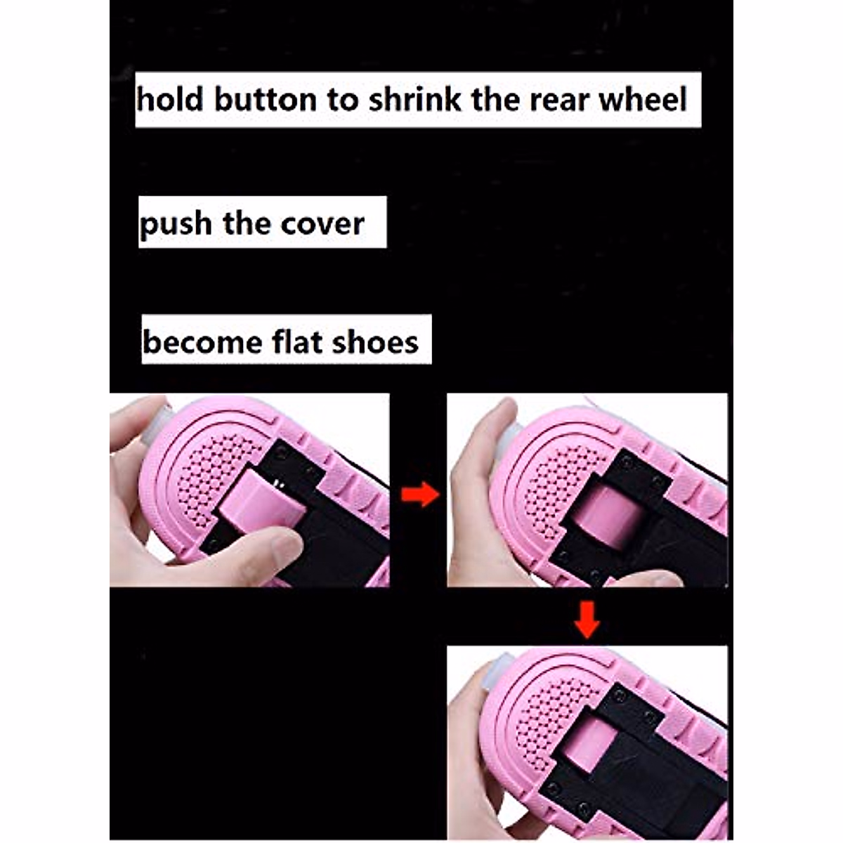 Ehauuo Kids Wheels Shoes with Lights Rechargeable Roller Skates Shoes Retractable LED Flashing Sneakers Wheels Shoes for Unisex Girls Boys Beginners Gift