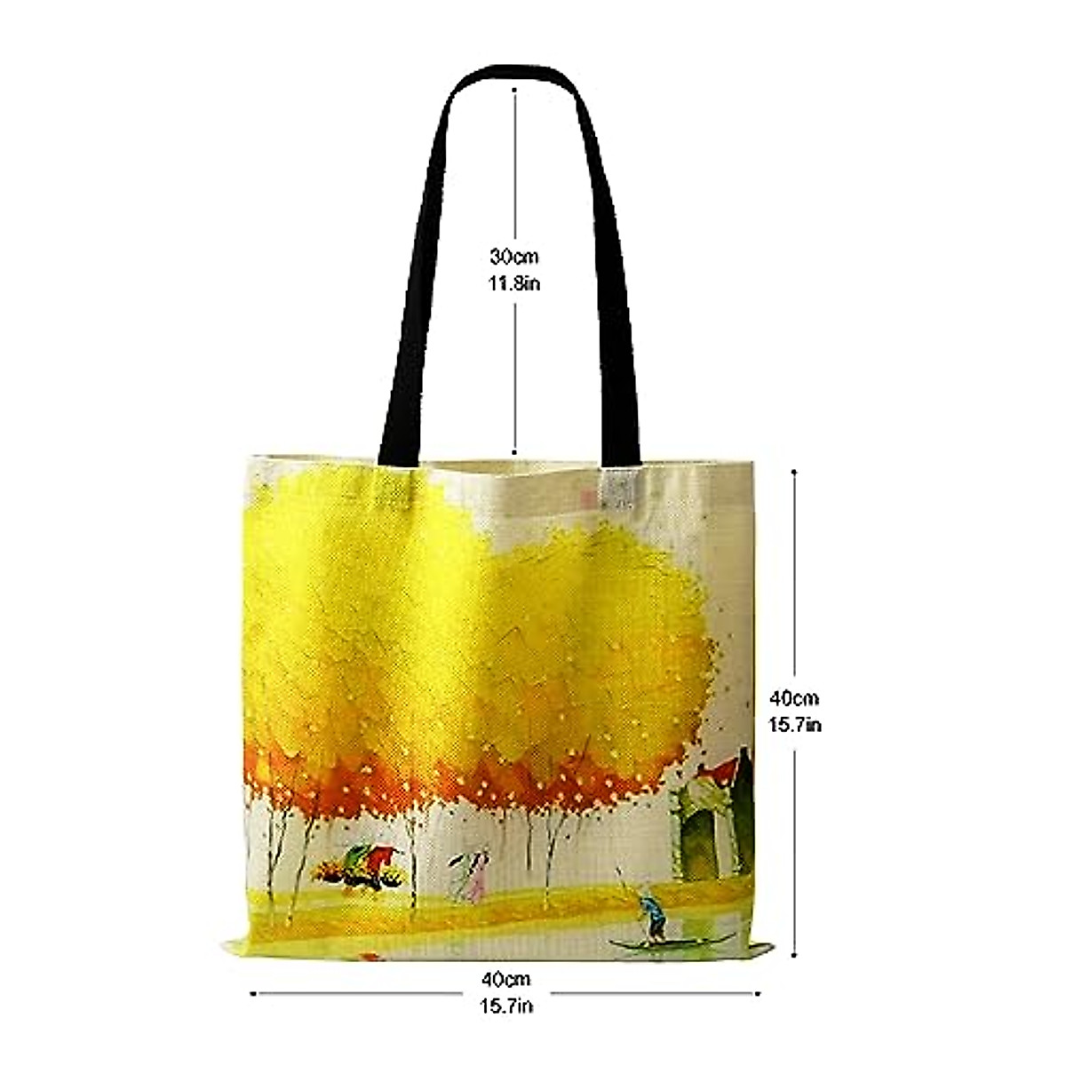 KaiTingu Canvas Tote Bag for Women - Aesthetic Reusable Eco Grocery Shopping Tote Bag - Yellow - 15.7" x 15.7" - Women's Department