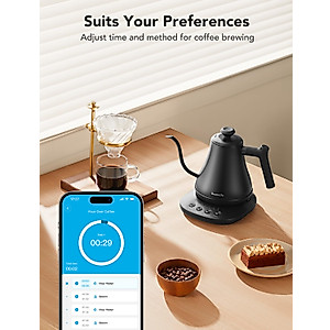 GoveeLife Smart Electric Kettle, 0.8L WiFi Gooseneck Kettle Compatible with Alexa, 5 Modes for Use, 3-minute Fast Heating and 2H Keep Warm, Auto-Shut off for Safety, Stainless Steel, Matte Black…