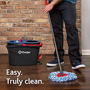 O-Cedar EasyWring RinseClean Microfiber Spin Mop & Bucket Floor Cleaning System with 2 Extra Refills