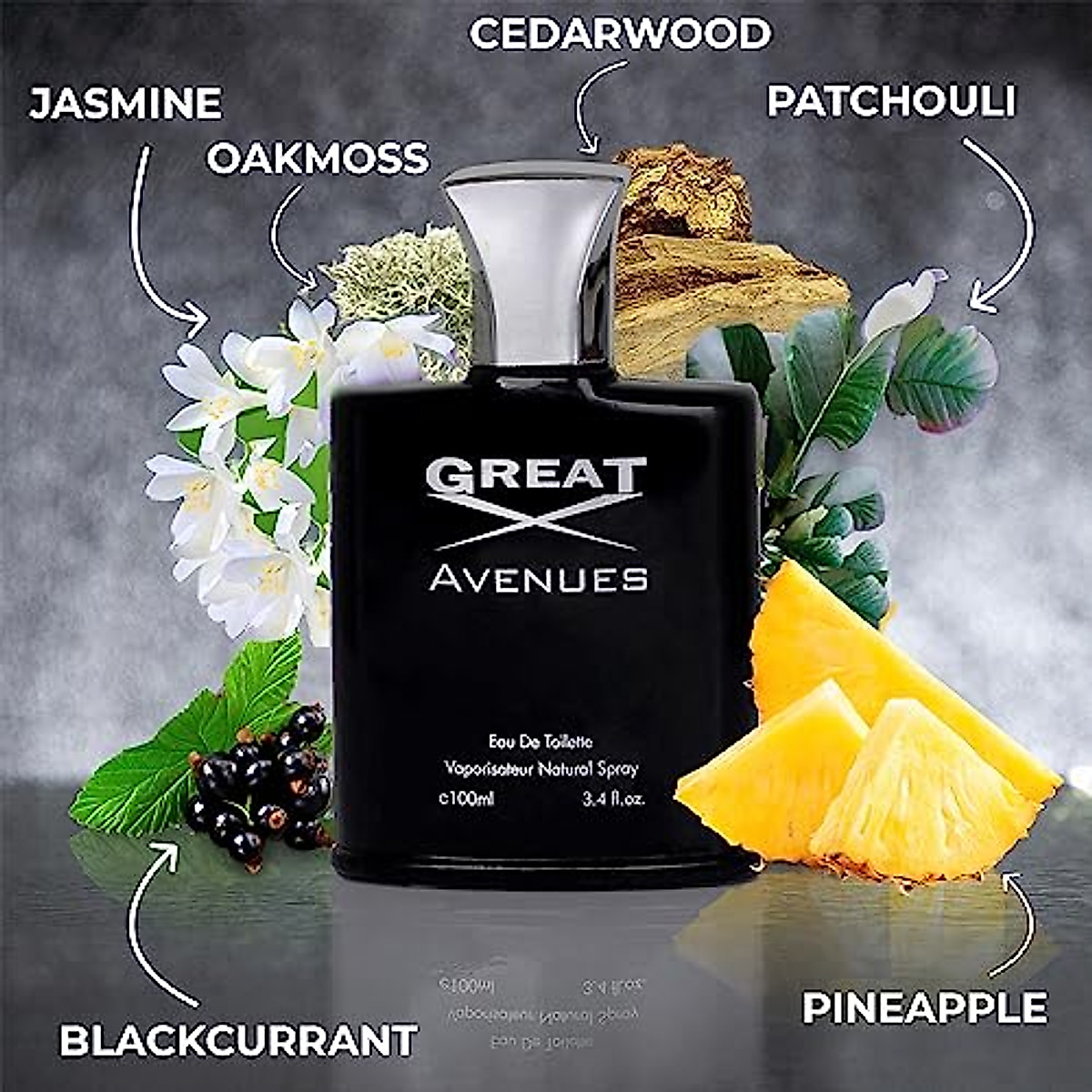 NovoGlow Great Avenues for Men - 100ml Eau De Parfum Spray for Men - Long Lasting Woody Fruity & Smoky Fragrance Smell Fresh All Day Long (B)