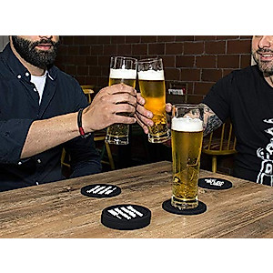 CAPLORD Table Coasters for Drinks Absorbent Coasters Non Slip Black Silicone Cute Coffee Drink Coaster Set of 6 Pack Outdoor Coasters for Coffee Table, Glow in The Dark Costers, Man Cave Gifts