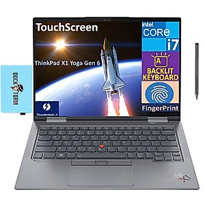 Lenovo ThinkPad X1 Yoga Gen 6 14" FHD+ IPS, Touchscreen, 500 Nits, 2-in-1 Laptop (Intel i7-1165G7, 16GB RAM, 2TB PCIe SSD, Backlit KYB, Fingerprint, 2 Thunderbolt 4, Active Pen, Win11P) w/DKZ Hub