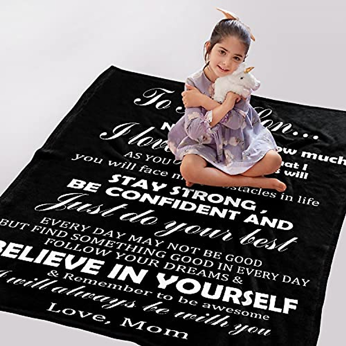 to My Son I Love You Forever from Mom Blanket Cozy Soft Lightweight Flannel Throw Blanket for Bed Sofa Travel All Season 80"x60"