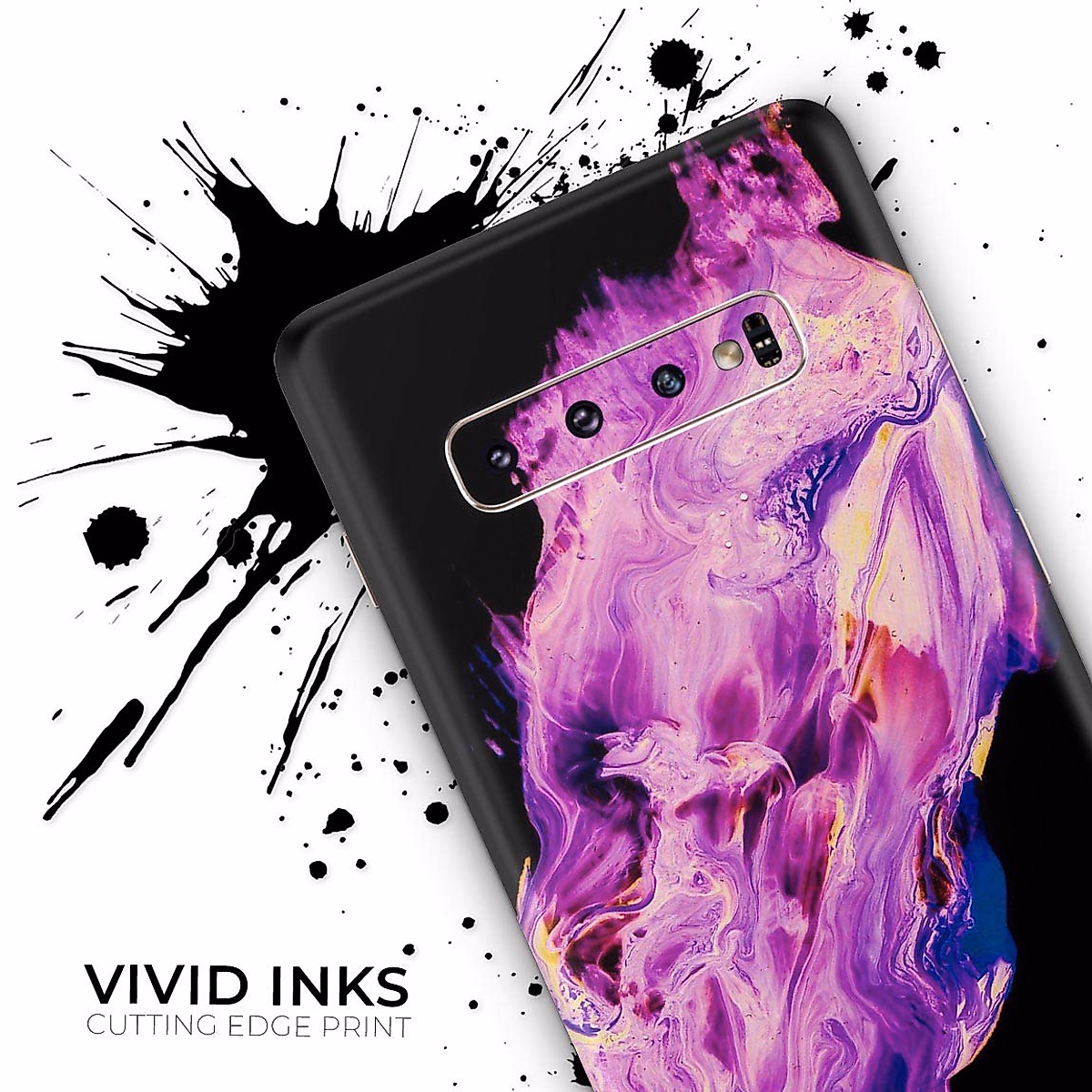 DesignSkinz Liquid Abstract Paint V76 Protective Vinyl Decal Wrap Skin Cover Compatible with The Samsung Galaxy S20 (Screen Trim & Back Glass Skin)