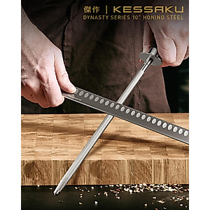 KESSAKU Mini Santoku Knife - 5 inch - Dynasty Series - Razor Sharp Kitchen Knife - Forged ThyssenKrupp German High Carbon Stainless Steel - G10 Garolite Handle with Blade Guard