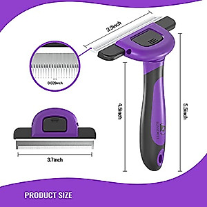 Bonve Pet Grooming Brush, Upgrade Pet Deshedding Tool for Dogs & Cats Effectively Reduces Shedding by Up to 95%, Dramatically Reduces Shedding in Minutes Guaranteed