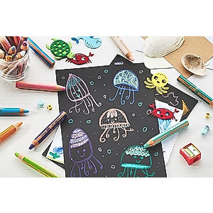 STABILO Multi-Talented Pencil woody 3 in 1 - ARTY - Pack of 10 - Assorted Colours with Sharpener