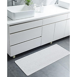 OTHWAY Shower Mat Non Slip without Suction Cups, Quick Drying Bathtub Mat Non Slip for Shower Bathroom, PVC Loofah Shower Mat for Wet Areas (White, 16" x 24")