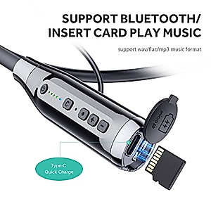 LHJRY 100 Hours Playtime Bluetooth Headphones with Mic, Magnetic, TF Card Slot, Light&Comfortable Wireless Neckband Headset, IPX5 Waterproof Sport Earbuds for Home Office Gym