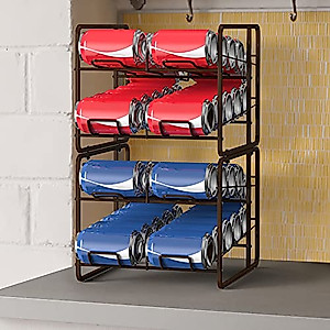 Soda Can Organizer for Refrigerator Beverage Drink Dispenser for Fridge Stackable Can Organizer for Pantry Canned Food Organizer for 40 Cans Storage, 2 Pack