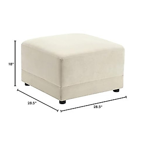Morden Fort Ottoman Foot Rest for Sectional Couch Modular Sectional Sofa DIY [No Latch Fixing] Comfy Ottoman for Bedroom Living Room Sofa Couch Floor Ottoman Sturdy Backrest - Square Ottoman (Beige)