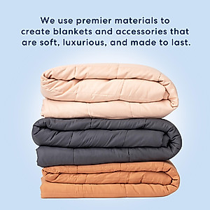 Luna Luxe Cotton Weighted Blanket Kids - Premium Soft Weighted Blanket for Kids - Travel Blanket [10lbs - Twin - 41" x 60"] [Dark Grey]