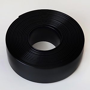 KOMORAX Black 1.5" Wide 20' Length Chair Vinyl Strap Strapping for Patio Lawn Garden Outdoor Furniture Matte Finish Color