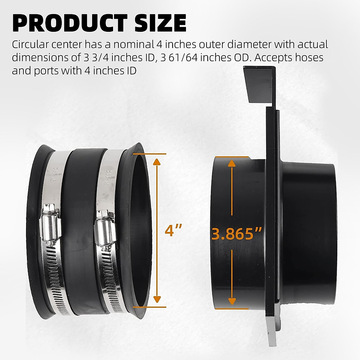 TonGass (1-Set) 4-Inch Blast Gates for Dust Collection Systems and Vacuum Fittings - with Easy to Use and Efficient Sliding Gates - Works with Flexible Hose Cuff Couplers