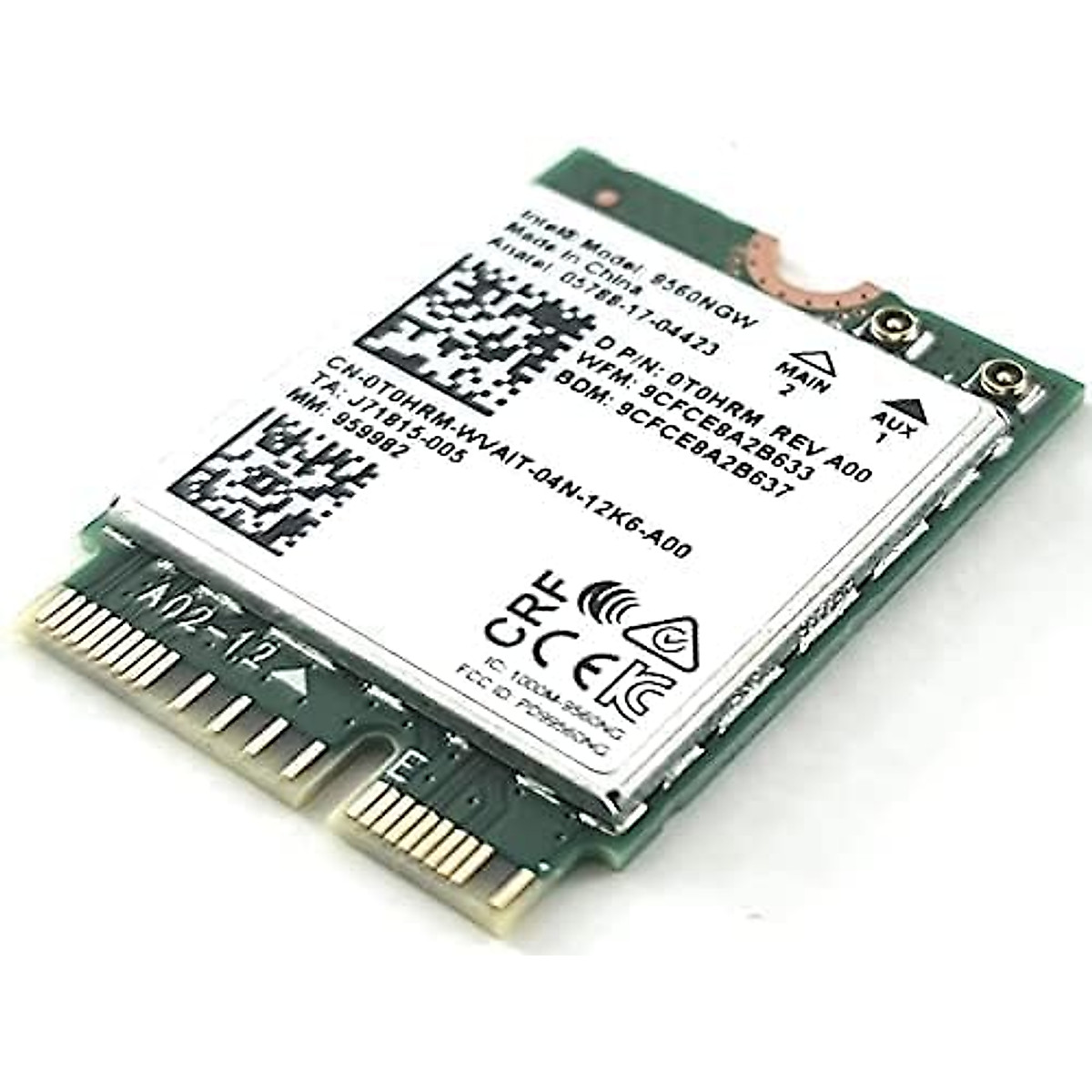 9560NGW R Wireless-AC 9560 PCI-Express M.2 2230 802.11ac WLAN Bluetooth 5.1 WiFi Card VHXRR 0VHXRR CN-0VHXRR Compatible Replacement Spare Part for Intel Compatible and Laptop Systems