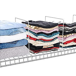 BTSD-home 8 Pack Wire Shelf Dividers Closet Dividers and Separators for Wire Shelves in Cabinet, Kitchen, Bedroom and Office