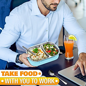 Lunch Containers for Adults - Bento Lunch Box with Compartments for Hot Food Warmer - Hot Lunch Box Accessories for Adults - Stainless Steel Food Storage Container Lunch Box - Portable Lunch Warmer