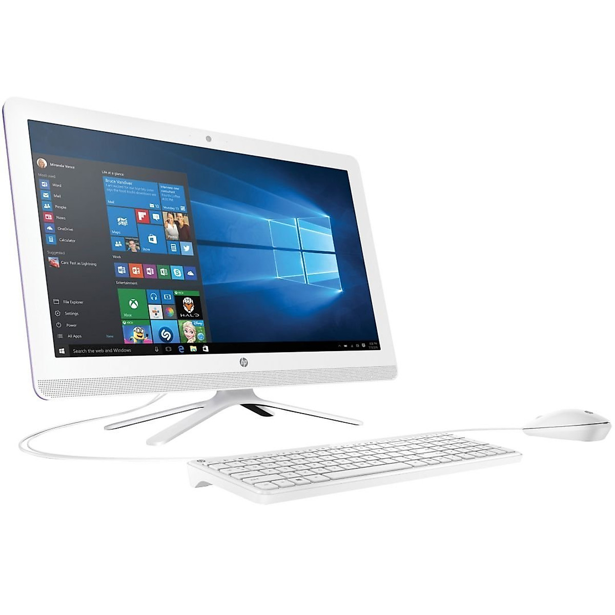 HP 21.5-Inch Full HD IPS All-in-One High Performance Desktop PC, Intel Pentium Quad-Core Processor, 4GB RAM, 1TB 7200RPM HDD, DVD+/-RW, WIFI, Bluetooth, HDMI, Windows 10, Silver