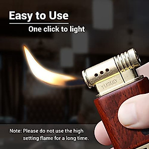 Yusud Vintage Trench Lighter, Cool Pipe Lighter Butane Refillable, Antique Flip Lighter, Retro Soft Flame Table Lighters, Unique Birthday Gift for Men Women