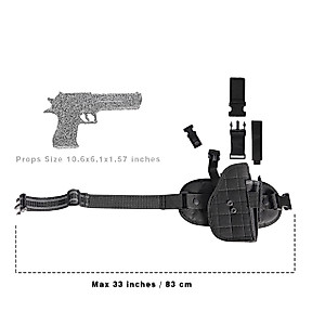 Drop Leg Holster Right Handed - Airsoft Holster with Magazine Pouch Thigh Pistol Gun Holster Tactical Adjustable,Suitable to Hold Full Size Mid Size and Compact Pistols. (Black)