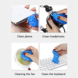 smseace 2-Pack Blue Car Cleaning Gel Dusting Mud Universal Soft Glue Cleaner, Used for Dust Removal and Cleaning of Car Air Conditioning Vents, Printers, Laptop Keyboards and Crevices.E-001-B-2P