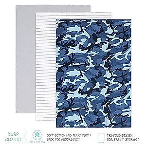 The Peanutshell Newborn Layette Gift Set for Baby Boys - 23 Piece Newborn Boy Clothes & Accessories Set - Fits Newborns to 3 Months - Blue Camo