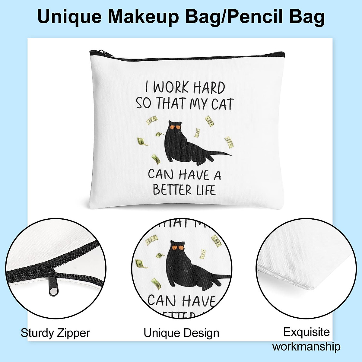 UAREHIBY Cat Mom Gifts for Women,20 OZ Wine Tumbler Gifts for Cat Lovers,Crazy Cat Lady Gifts with Cosmetic Bag,Funny Cat Themed Things with Socks Birthday Gifts for Women,Friend,Cat Stuff