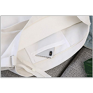 Belsmi Womens Ladies Large 16" Heavy Lightweight Cotton Polyester Shoulder Bag Shopping Retro Casual Handbags Canvas Totes Bag (Yellow)