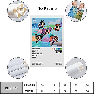 BLACKT NewJeans Poster Get Up Album Cover Posters for Bedroom Aesthetic Wall Decor Canvas Wall Art Gift 12x18inch(30x45cm)