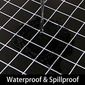 Spotjoy Rectangle Vinyl Table Cloth, Elastic Fitted Flannel Backed Plastic Table Covers for 6 Foot Folding Tables, Waterproof for Picnic, Camping, Indoor and Outdoor (Black, 30 x 72 inch)