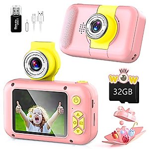 Kid Camera,ARNSSIEN Camera for Kid,2.4in IPS Screen Digital Camera,180°Flip Len Student Camera,Children Selfie Camera with Playback Game,Christmas/Birthday Gift for 4 5 6 7 8 9 10 11 Year Old Girl Boy