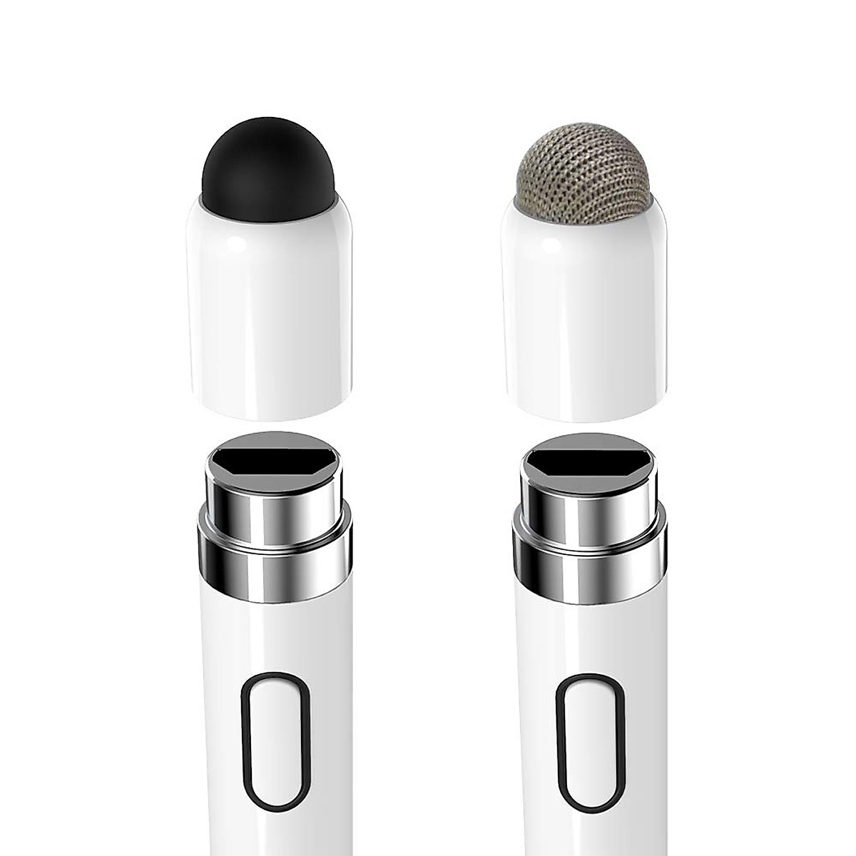 KECOW Replacement Magnetic Caps Active Stylus Pen, 2 Mesh Tip Caps (White)
