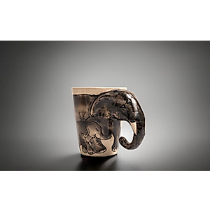 IYARA CRAFT 3D Elephant Coffee Mug 11oz - Handle is Sculpted Trunk, Cute Wildlife Design, Quality Ceramic, Microwave & Dishwasher Safe, Ideal for Tea & Hot Chocolate, 4.5" x 5"