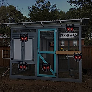 Careland 2 Pack Solar Powered Animal Repeller for Chicken Coop Livestock Farm Garden Night Time Predator Eyes Animal Deterrent Powerful Lights to Scare Away Coyote Deer Raccoon Skunk