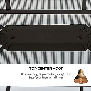 LUKEO 10x12 Hardtop Gazebo Aluminum Frame Gazebo, Polycarbonates Gazebo Canopy with Curtains for Patio Lawn and Garden