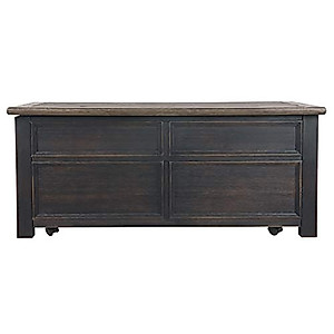 Signature Design by Ashley Tyler Creek Rustic Farmhouse Lift Top Coffee Table with Drawers, Brown & Black