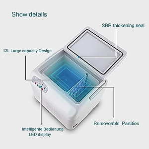 SiMbae Portable Refrigerator 12L, Mini Fridge Cooler, for Freezer Drug Insulin Vaccine Storage, Refrigeration Medicine Incubator, Car Home Travel Camping Picnic,White