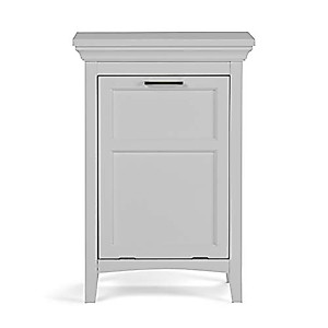 SIMPLIHOME Avington 29.9 inch H x 20.5 inch W Laundry Hamper in Pure White with 1 Storage Compartment, for the Bathroom