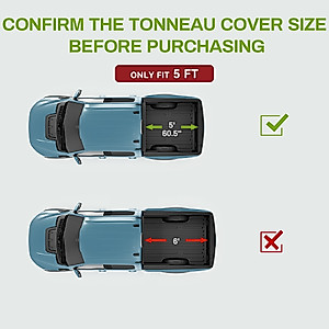 AUTOSAVER88 Soft Tri-fold Truck Bed Tonneau Cover Compatible with 2016-2023 Toyota Tacoma (Excl. Trail Edition) 5ft Bed